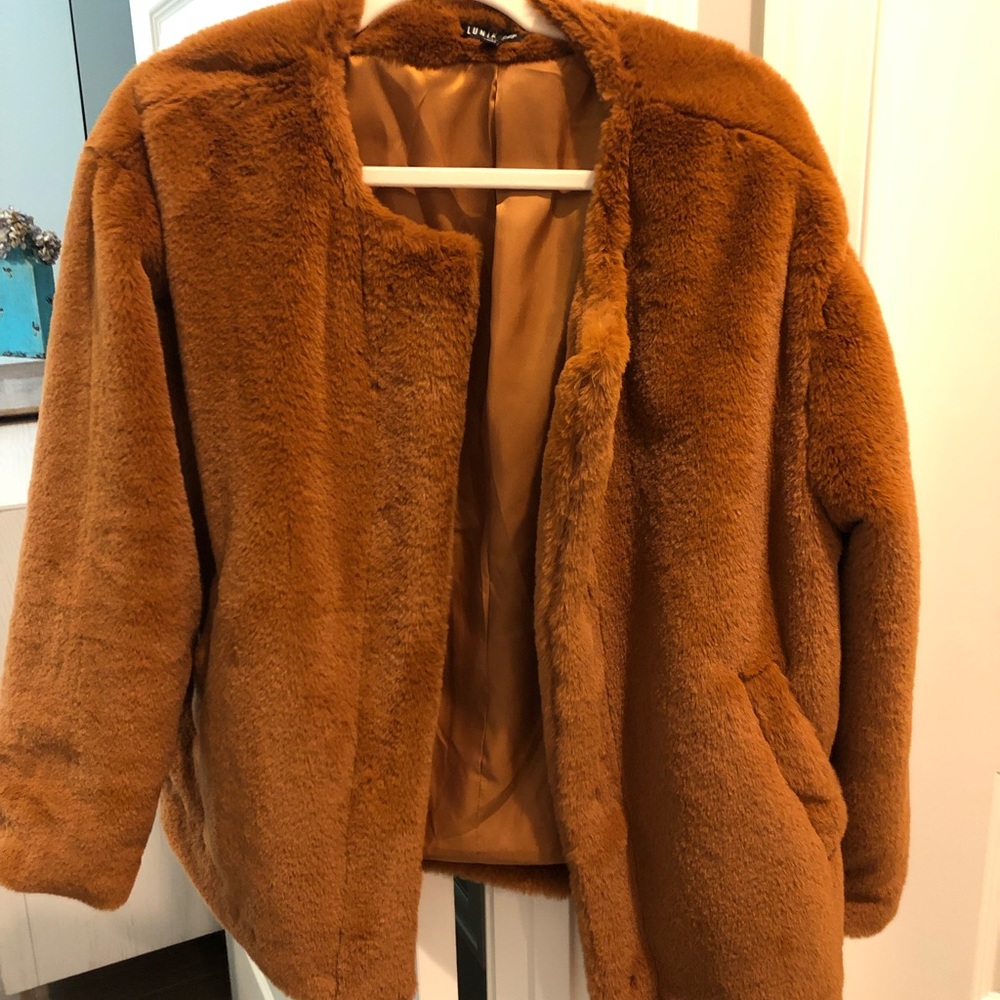 Burnt Orange Furry Jacket - Gem